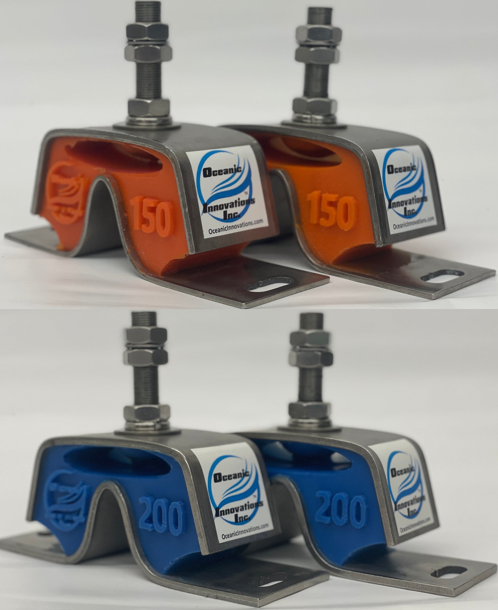 4 Stainless Marine Engine Motor Mount Replaces Yanmar 4JH #150 and #20 ...